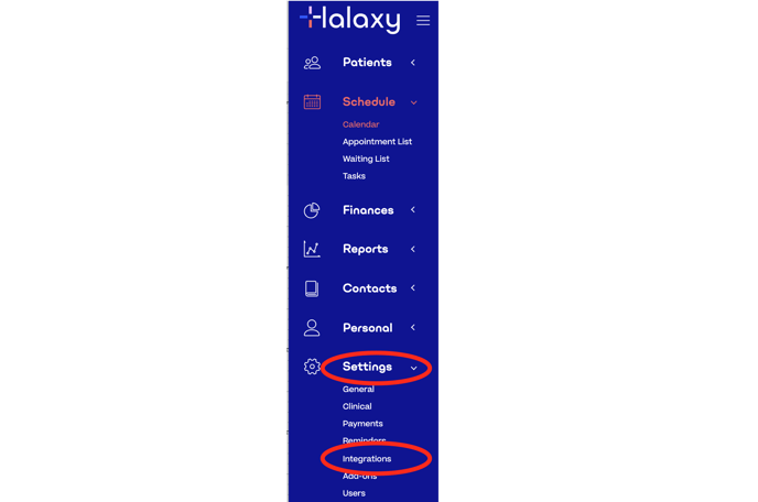 Halaxy session integration with Coviu